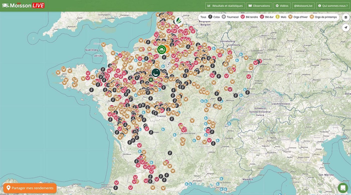 Suivez l'évolution de la #moisson2022 en temps réel avec Moisson Live