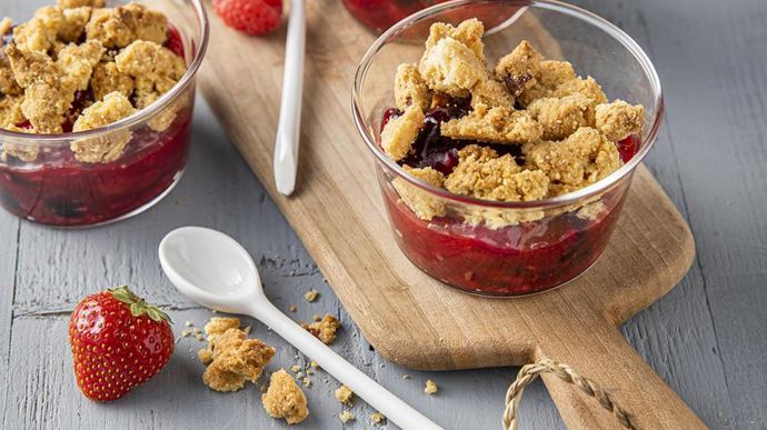 Recette de crumble aux fruits rouges et à la stévia