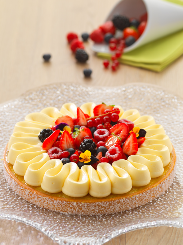 Tarte exotique fruits rouges