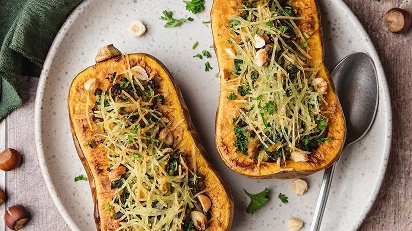 Courge butternut farcie gratinée